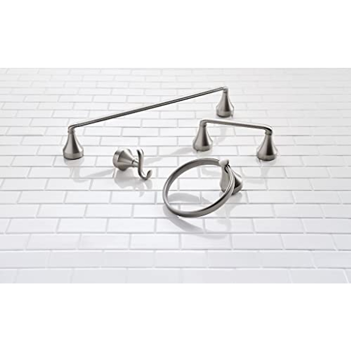 Moen Hamden Spot Resist Brushed Nickel 18-inch Single -Towel Bar, MY6218BN