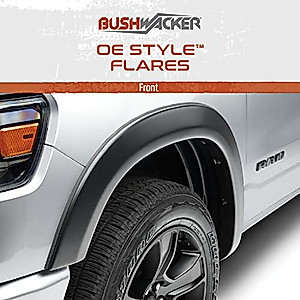 Bushwacker OE Style Factory Front Fender Flares | 2-Piece Set, Black, Smooth Finish | 40081-02 | Fits 2007-2013 GMC Sierra 1500; 2007-2014 Sierra 2500 HD