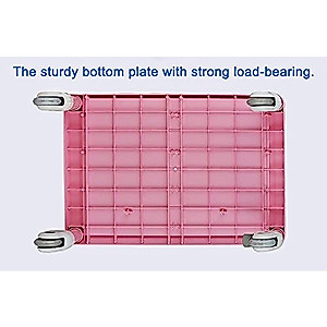 Medical Cart Household Utility Carts, Lab Cart Mobile Trolley Serving Equipment Mobile Beauty Salon Cart with Universal Wheel, Spa Hair Styling Rolling Trolley with Brake, Abs Utility Cart, Pink, S-54