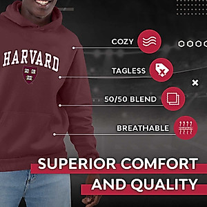 Campus ColorsCampus Colors Adult Arch & Logo Soft Style Gameday Hooded Sweatshirt (Harvard Crimson - Red, Large)