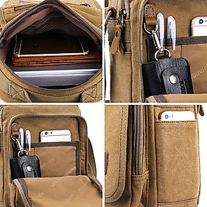 XINCADA Mens Bag Messenger Bag Canvas Shoulder Bags Travel Bag Man Purse Crossbody Bags for Work Business