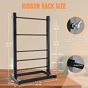 Fumingpal 5 Tier Ribbon Holder Organizer Rack, Ribbon Holder, Ribbon Storage, Large Capacity Ribbon Organizer for Craft Room,Cake Shop,Flower Store(Black)