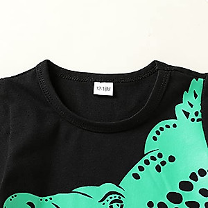 SEVEN YOUNG Toddler Baby Boy Summer Clothes Crocodile Printed Short Sleeve T-shirt Top + Short Pants 2pcs Boys Outfit Set (Crocodile, 2-3 Years)
