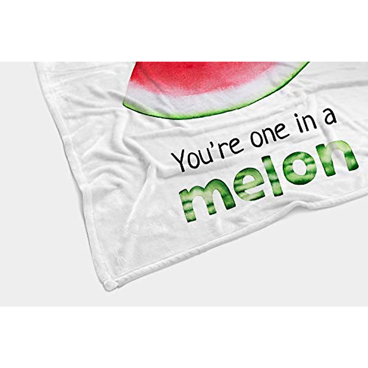 HGOD DESIGNS Watermelon Throw Blanket,Fresh Bright Red Watermelon Quote You are One in A Melon Soft Warm Decorative Throw Blanket for Baby Toddler or Pets Cat Dog 30"X40"
