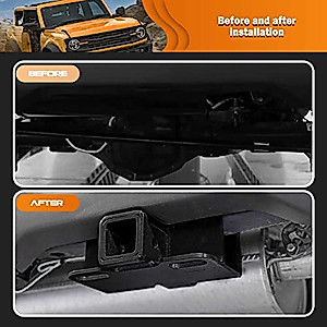 Xomzema 2" Trailer Hitch Receiver Trailer Assembly Heavy Duty Class 3 Trailer Hitch Tow Hook Rear Bumper Towing Cargo Carrier Racks for Ford Bronco Offroad 2/4-Door 2021-2022