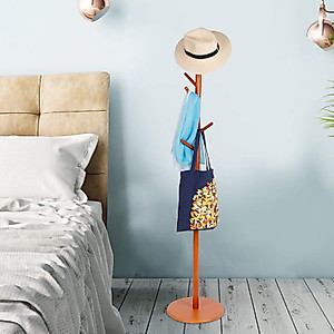 Coat Rack Freestanding,Coat Rack,Hall Tree,Coat Tree,Wooden,Coat Rack Stand with 8 Hooks Adjustable Coat Standing Tree for Coats, Hats, Scarves