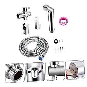 SOESFOUFU 1 Set Toilet Sprayer Bidet Handheld Cloth Diaper Sprayer Kit Handheld Sprayer Stainless Hose Hot and Cold Hand Held Bidet Cleaning Kits Cloth Diapers Hand Shower Silver Copper