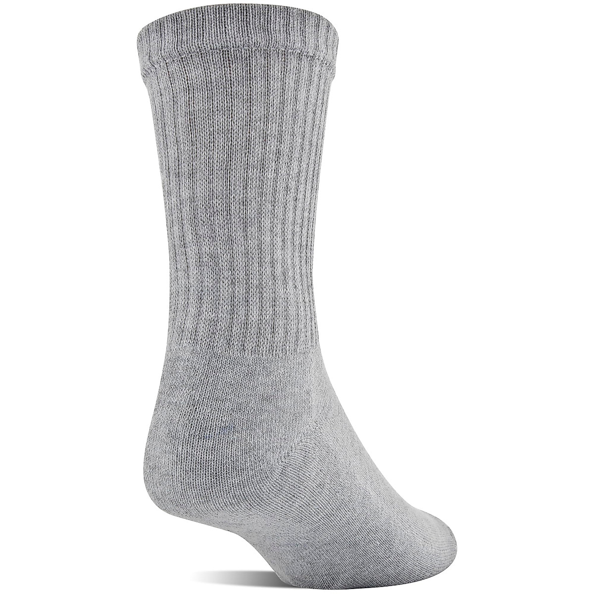Gildan Men's Polyester Half Cushion Mid-Crew Socks, 12-Pack, Grey, Shoe Size: 6-12