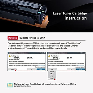 LemeroUexpect Remanufactured Toner Cartridge Replacement for HP 206X 206A Toner Cartridge with Chip Set W2110X for Color MFP M283fdw M283cdw M283 Pro M255dw M255 M282 Printer Black Cyan Magenta Yellow