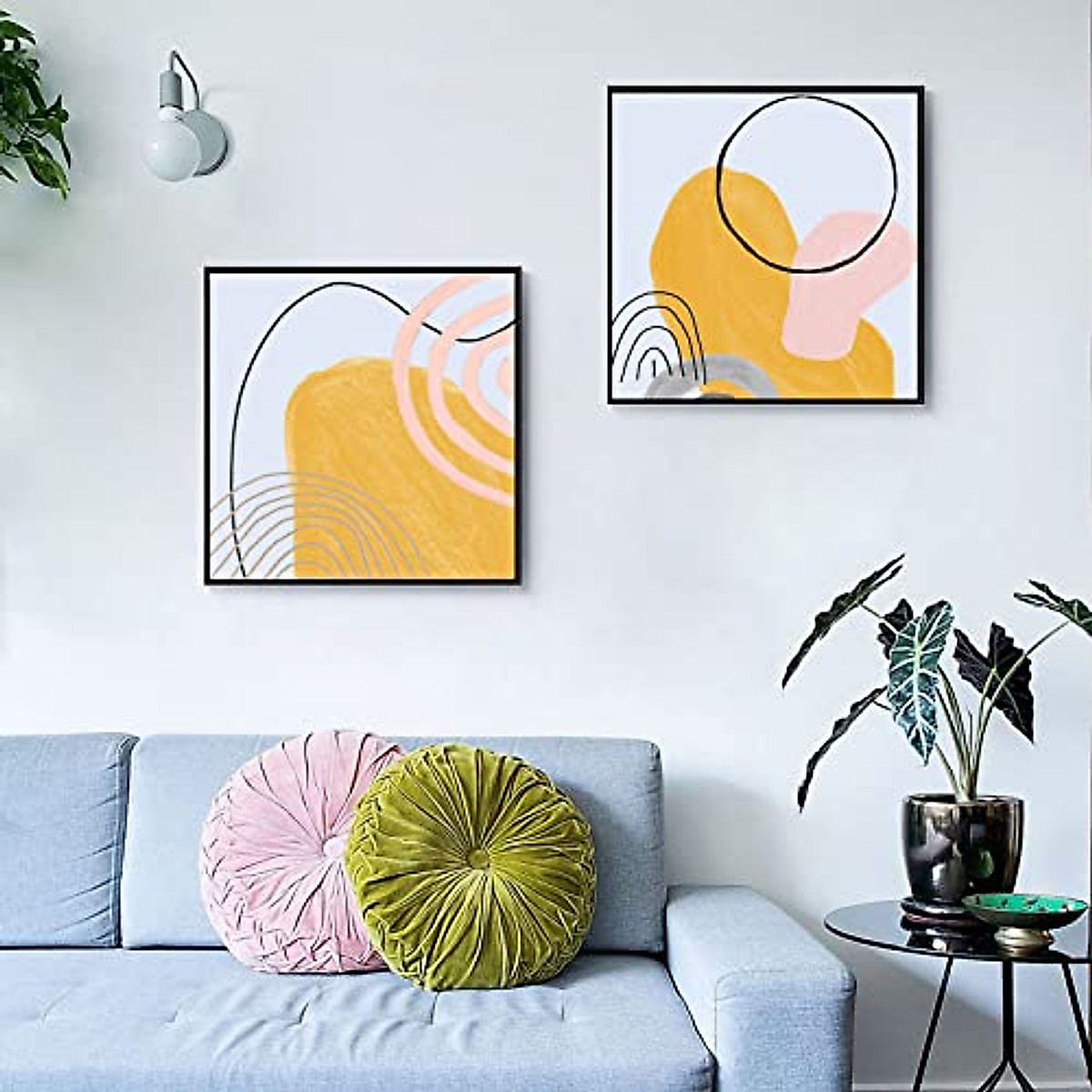 FOLKOR 12x12 Frame for Canvas Painting 0.6-0.8” Deep, 2 Pack Square Floater Frame for Canvas Prints, Floating frame for Wall Art Oil Painting Paint by Numbers Living Room Decor (Black)