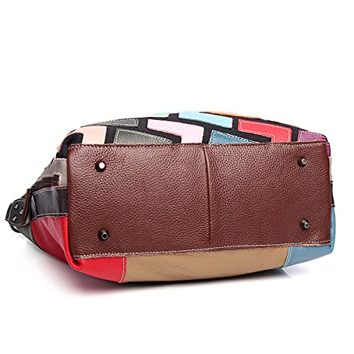 Segater Women Random Multicolor Hobo Handbag Letter Splicing Design Shoulder Purse Colorful Shopper Crossbody Satchel