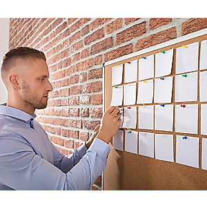 Board2by Cork Board Bulletin Board 36 x 48, Silver Aluminium Framed 4x3 Corkboard, Office Board for Wall Cork, Large Wall Mounted Notice Pin Board