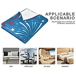 susiyo Patriotic Blue Fireworks Throw Blanket 50x60 inch Soft Lightweight Decor Sofa Couch Blanket