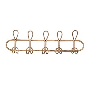 Generic Wall Mounted Coat Rack Clothes Hooks Simple Ornament Supplies Porch Hanging Rattan Clothes Hanger, 5 Hooks, Optional
