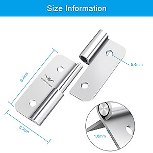 2.5 Inch Lift Off Hinges, 304 Stainless Steel Small Slip Joint Flag Hinges, Removable Hinges for Wooden Metal Doors, Cabinet Doors, Metal Boxes and More (Left Handed, 4 PCS)