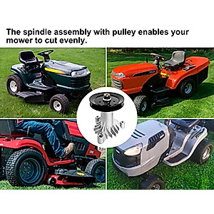Replacement 130794 Spindle 153535 Pulley Compatible with Craftsman Mower - Spindle Assembly with Pulley Compatible with Craftsman LT1000 LT2000 DYT4000 42" Deck Tractor, HU, Poulan Pro Riding Mower