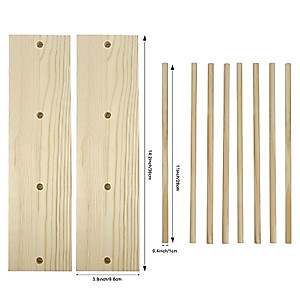 AIHSUMC Wooden Ribbon Rack Storage, 2 Pcs Ribbon Organizer Spool Holders, Washi Tape Organizer Wire Spool Stand Holder for Sewing Craft Mesh Thread Tape Wreath Crochet Roll Florist Arts Wrapping Gift