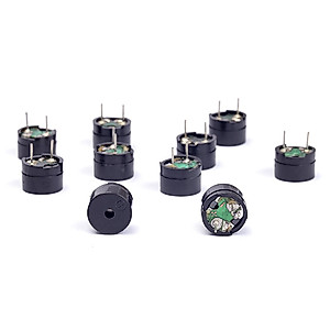 Cylewet 10Pcs 5V 2 Terminals Passive Electronic Alarm Buzzer Electromagnetic Beeper AC Impedance for Arduino (Pack of 10) CYT1008