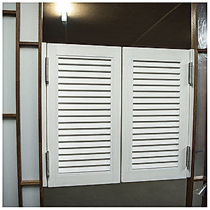 LXLZYXSF Wood Cowboy Doors Louvered White Swinging Doors for Nursery Hallway Entrance Restaurant, Half-Waist Door with Auto-Close Hinges, Fence Gate (Size : W85cmxH90cm/33.4" x35.4)