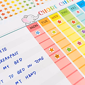 Youngever 16 Pack Laminated Dry Erase Chore Charts, Reusable Reward Chart for Classroom with 640 Star Stickers