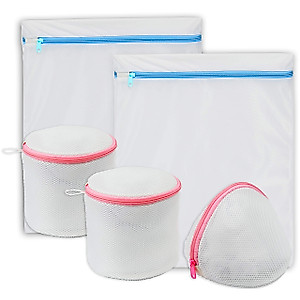 5 Pack - Simple Houseware Laundry Bra Lingerie Bags (2 Large & 3 Underwear Bags)
