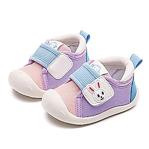 Lykmera Sports Walking Shoes for Baby Boy Girl Infant Non Slip First Walkers Running Shoes Kids Motion Sports Sneaker Shoes (Purple, 3.5-4Years)
