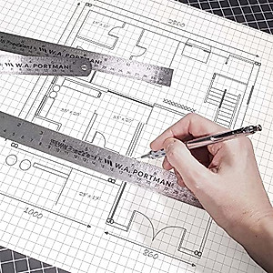 Breman Precision 3 Pack Metal Ruler Set - 1 6 Inch Ruler & 2 12 Inch Metal Rulers - Metal Straight Edge Ruler Set - Metal Ruler 12 Inch & 6 Inch - Inches & Millimeter Ruler - Precision Ruler Set