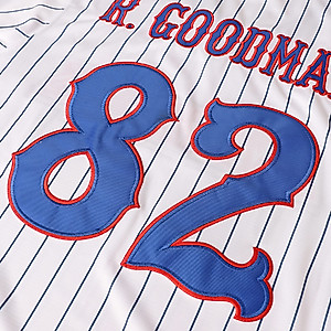 MESOSPERO Benchwarmers Jersey 32 Howie Goodman 68 Reedy 82 Richie Goodman 44 Matthews Men's Pinstriped Baseball Jersey (82 White, X-Large)