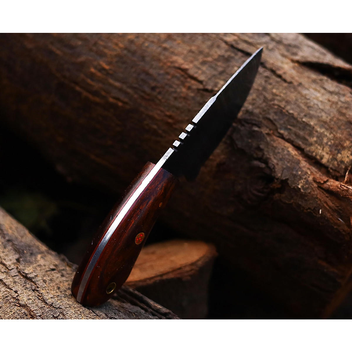 SSSI CRAFT Handmade Fixed Blade High Carbon Steel , Damascus Steel Hunting Knives ,EDC , Mini Neck , Survival and Pocket Knife For Men With Sheath