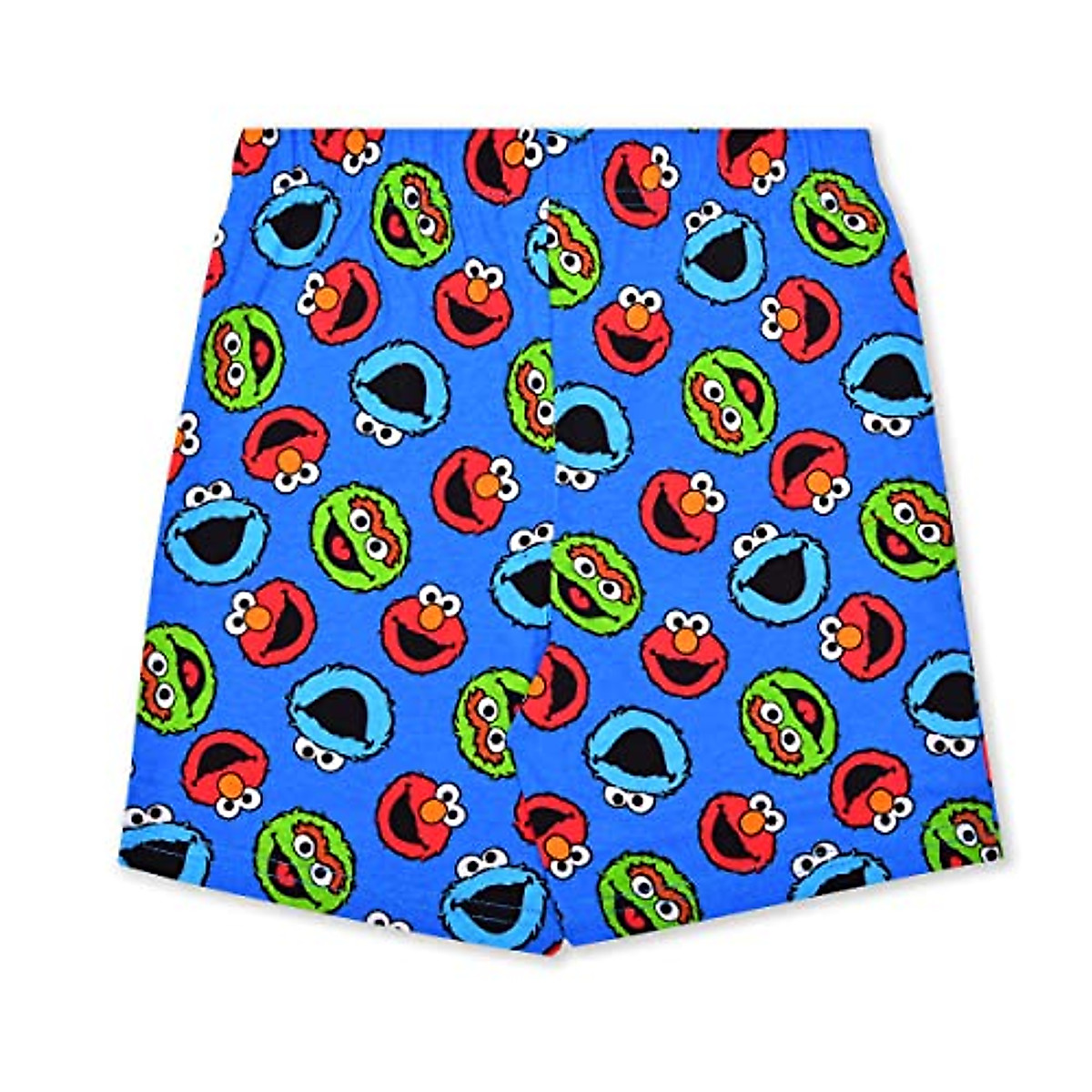 Sesame Street Elmo, Cookie Monster and Oscar Boys T-Shirt and Short Pants Set for Infant and Toddlers – White/Orange/Grey