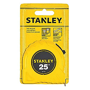 6 Pack Stanley 30-455 25' X 1" High-Visibility Tape Measure - Yellow