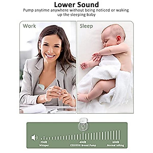 Wearable Breast Pump Hands Free Electric Portable Breast Pump with 3 Modes & 9 Levels, Longer Battery Life, Super Quiet Painless Wireless Breastpump Breastfeeding Essentials, 17/19/21/24mm Flange