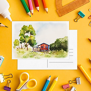 50 Pieces Watercolor Postcards, 100% Cotton 140lb/300gsm Blank Postcards 4x6 Inch Watercolor Paper Post Cards for Watercolor Journal, DIY, Mailing, Painting, Invitations, Greeting Cards