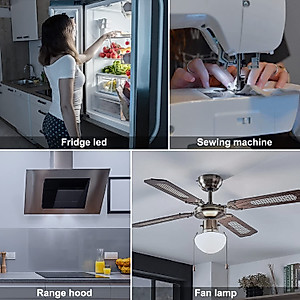 LED Microwave Light Bulbs Under Hood 4W Replacement for 40W Halogen Bulb for Refrigerator, Over Stove Appliance E17 Intermediate Base,No Flicker,Cool White 6000K KEI D28a KEL2811 LED Bulb, AC 125V