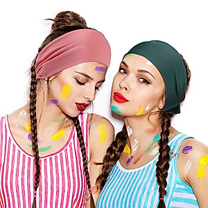 WILLBOND 6 Pieces Tie Headband for Women, Adjustable Headbands, Knotted African Headbands, Yoga Elastic Non Slip Floral Hair Bands for Running Hiking Cycling Workout (Without Patterns)