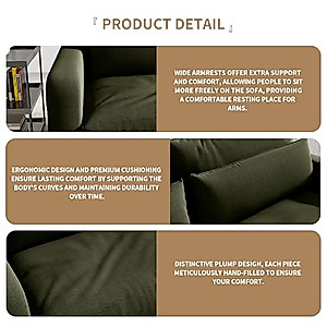 SILKIR Living Room Down Filled Couch with Lumbar Pillows Comfy Apartment,Bedroom,Office Sofas, 80 Inch, Olive Green