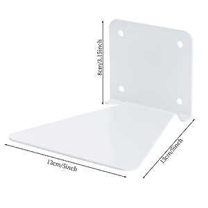 Floating Bookshelves Iron Invisible Floating Shelves Book Organizers Wall Mounted Bookshelf Metal Holder for Books Storage for Home Office Classroom (6, White)