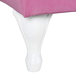 HomePop Youth Chaise Lounge, Pink Velvet