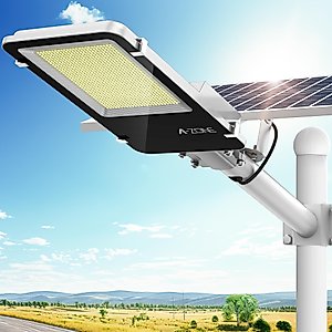 A-ZONE 1200W Solar Street Lights Outdoor, 120000LM High Brightness Dusk to Dawn LED Lamp, with Remote Control, IP65 Waterproof for Parking Lot, Yard, Garden, Patio, Stadium, Plaza
