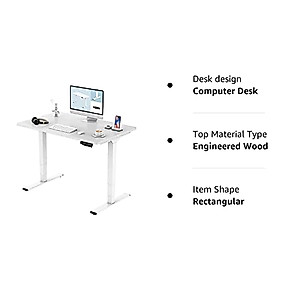 FLEXISPOT Pro 3 Stages Dual Motor Electric Standing Desk 48x30 Inches Whole-Piece Desk Board Height Adjustable Desk Electric Stand Up Desk Sit Stand Desk(White Frame + White Desktop)