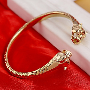 African Leopard Bangles Charm Gold Jewelry Ethiopian Congo Animal Jewelry