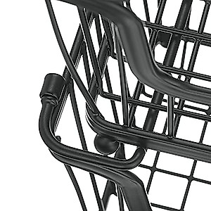 mDesign Stackable Metal Basket for Kitchen Storage - Wire Farmhouse Bin Basket w/Handles for Pantry - Stacking Wire Basket Organizer for Food, Drinks, Snacks - Hyde Collection, 6 Pack, Black