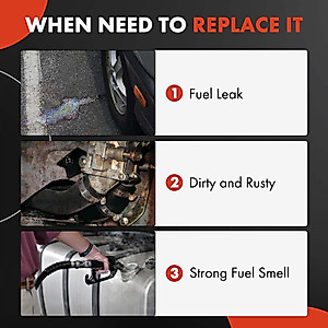 A-Premium Fuel Tank Filler Neck Pipe Hose Compatible with Ford F-150/F-250 1990-1996, F-350 1990-1997, F-250 HD 1997, Gas, with Single Rear Wheel, Replace# E7TZ9034B