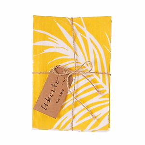 Liberté + ME 100% Cotton Tea Towels (Set of 3) Large 26 x18 in with Hanging Loop. Decorative, Tropical-Themed, Yellow Kitchen Towels!