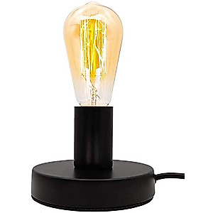 YXTH Industrial Table Lamp Base E26/E27 Ceramic Base Holder, Vintage Small Desk Lamp with Plug in Cord On/Off Switch Edison Lamp for Home Lighting Decor (Small)
