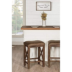 Hillsdale Furniture Willow Bend Stationary Backless Counter Height Stools, Set of 2, Antique Brown Walnut
