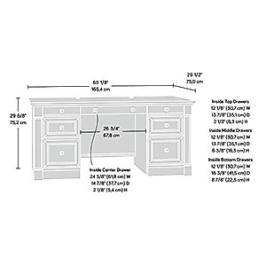 Sauder Palladia Executive Desk, Vintage Oak finish