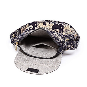 OPQRSTU Women's Retro Small Size Canvas Shoulder Bag Hippie Crossbody Handbag Casual Tote (Black)