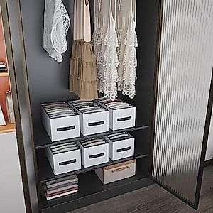 DonYeco 3 Pack Wardrobe Clothes Organizer, 8 Grids Closet Organizer for Jeans, Dimension 15-3/4" x 9-1/2"x 8" (Compartment width: 2")