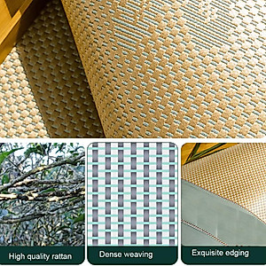 ZHOUXIAO Summer Sleeping Mat Rattan, Foldable Rattan Mat Breathable Cool Smooth Mattress Topper Bed Mat for Single Double Bed Refreshing Sweat Sleeping Mat with Pillowcase 1.5 * 1.95M/59 * 77in